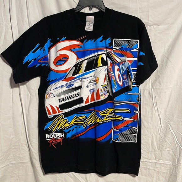Fruit of the Loom | Shirts | Vintage Nascar Tshirt Large Black Aop Mark ...